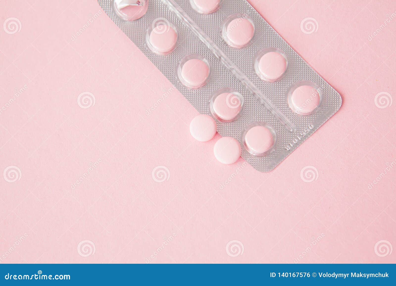 Pink Pills on a Pink Background, Copy Space Stock Photo - Image of ...