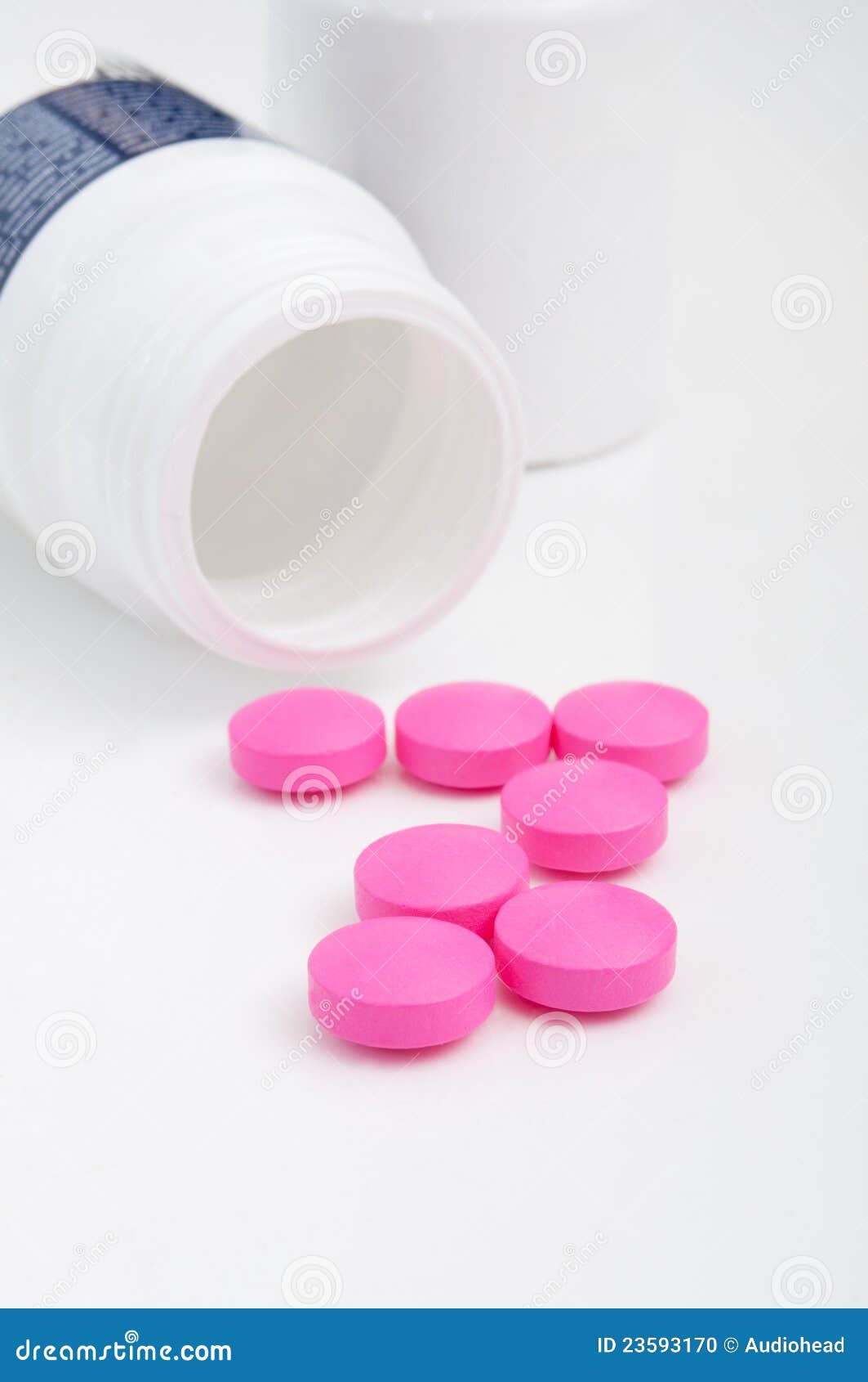 Pink Pills in Bottle stock photo. Image of drug, prescription - 23593170
