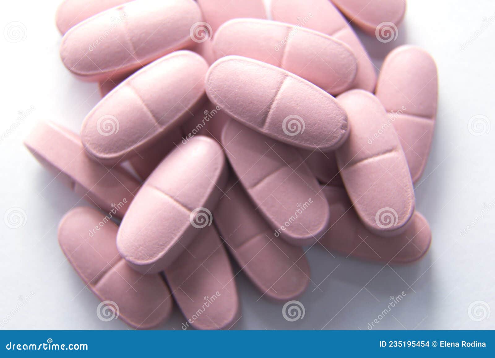 Pink Pills Isolated on a White Background Stock Photo - Image of macro ...