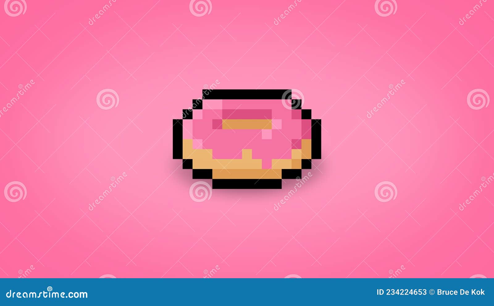 Pink Pixel 8 Bit Donut Wallpaper - High Res Background Stock ...