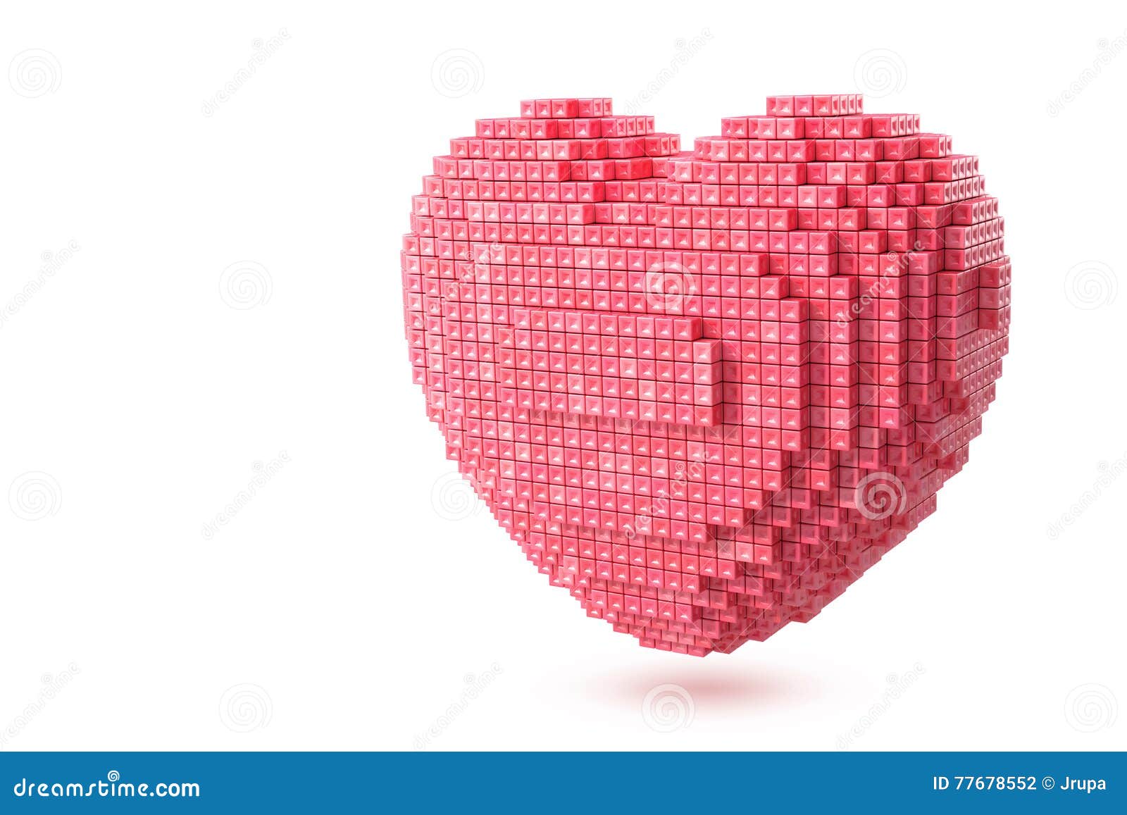 Pink pixelated heart stock illustration. Illustration of card - 77678552