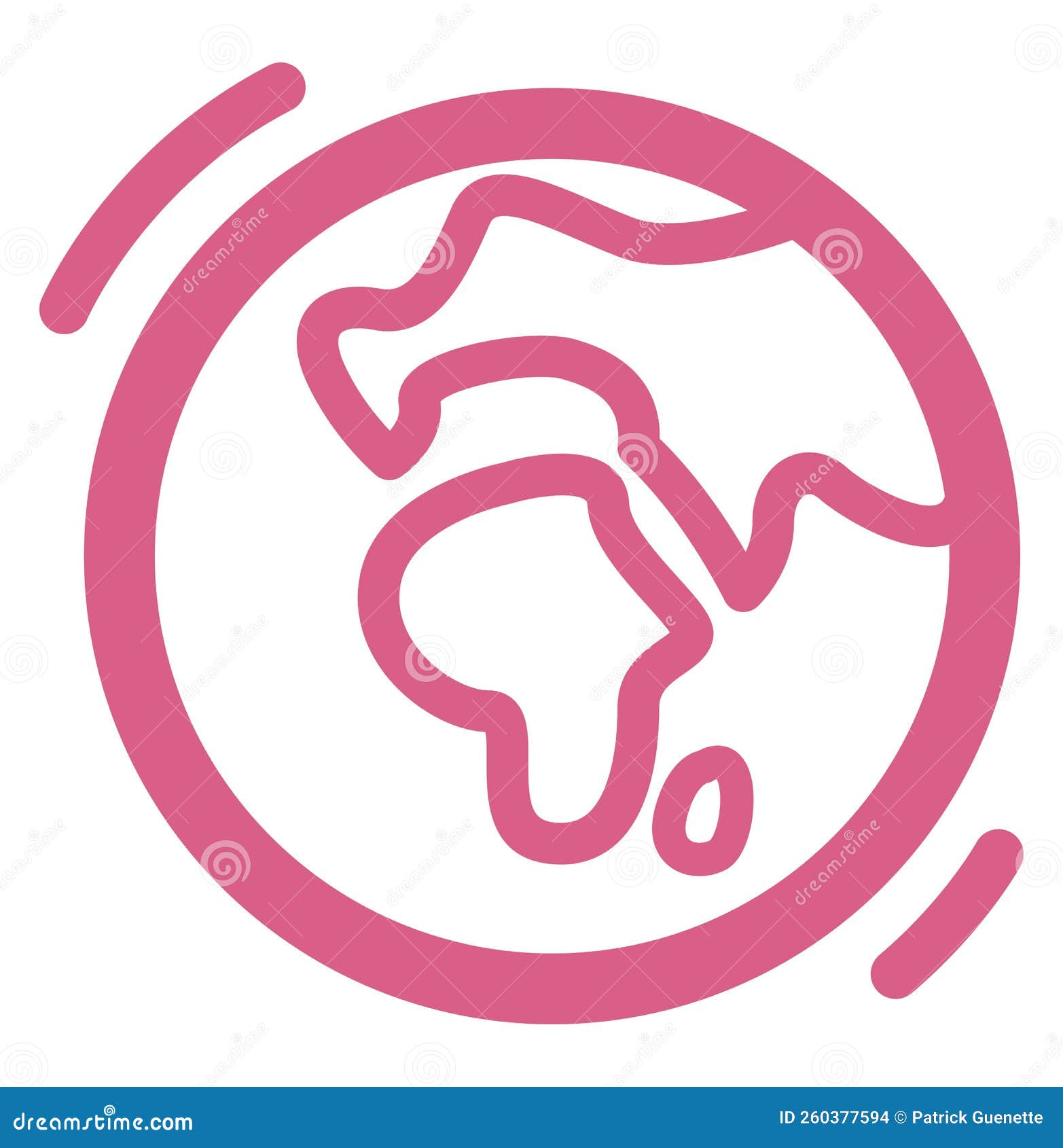 Pink planet Earth, icon stock vector. Illustration of abstract - 260377594