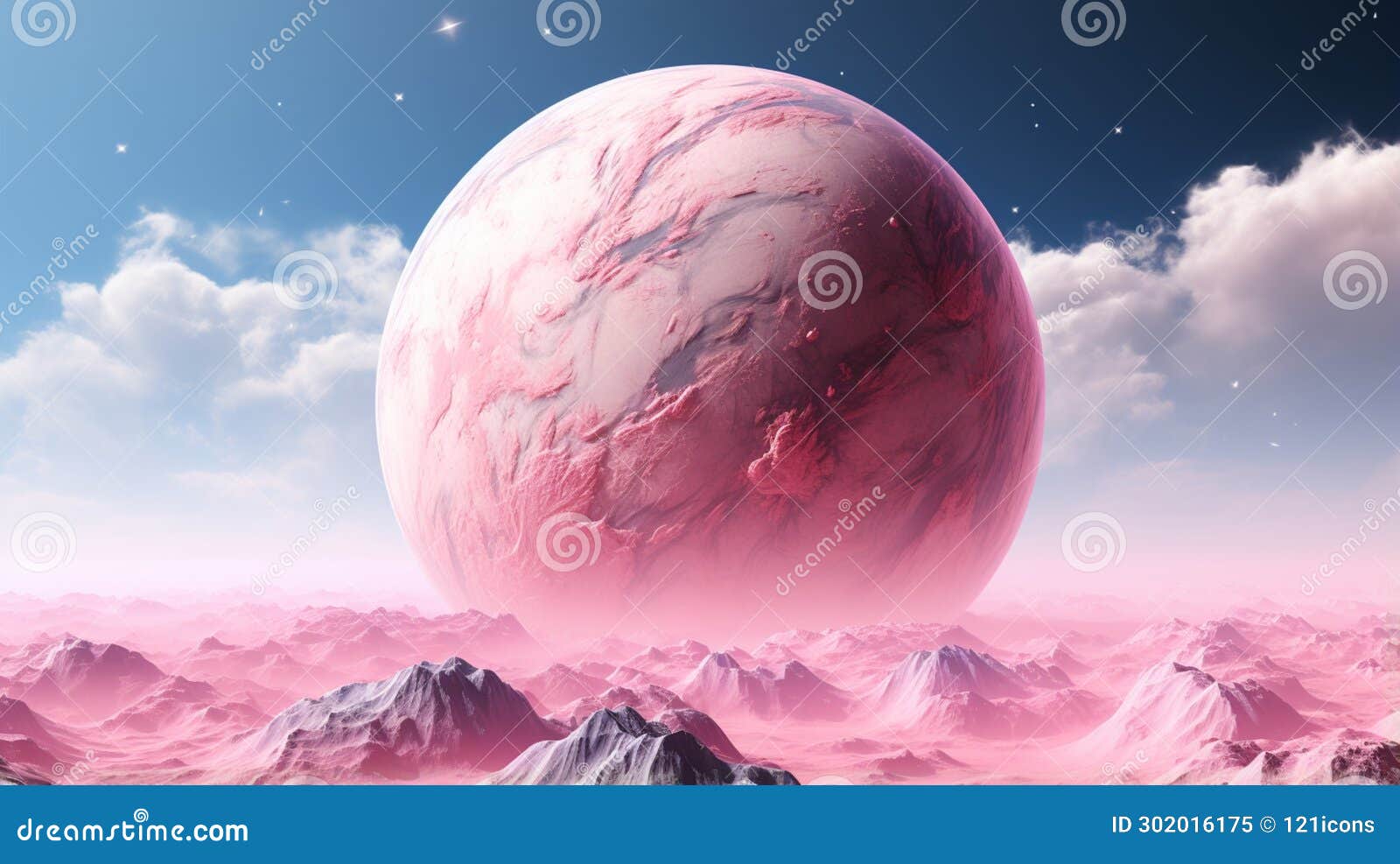A Pink Planet Isolated on White Background Stock Illustration ...