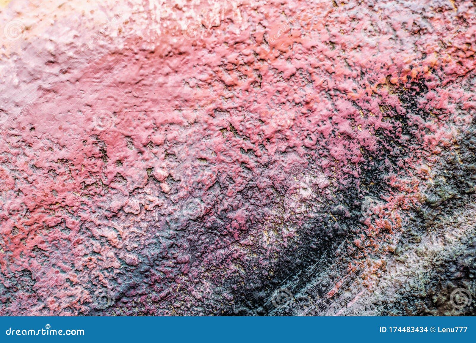 Pink Plaster Wall. Bright Texure with Dark Elements Stock Photo - Image ...