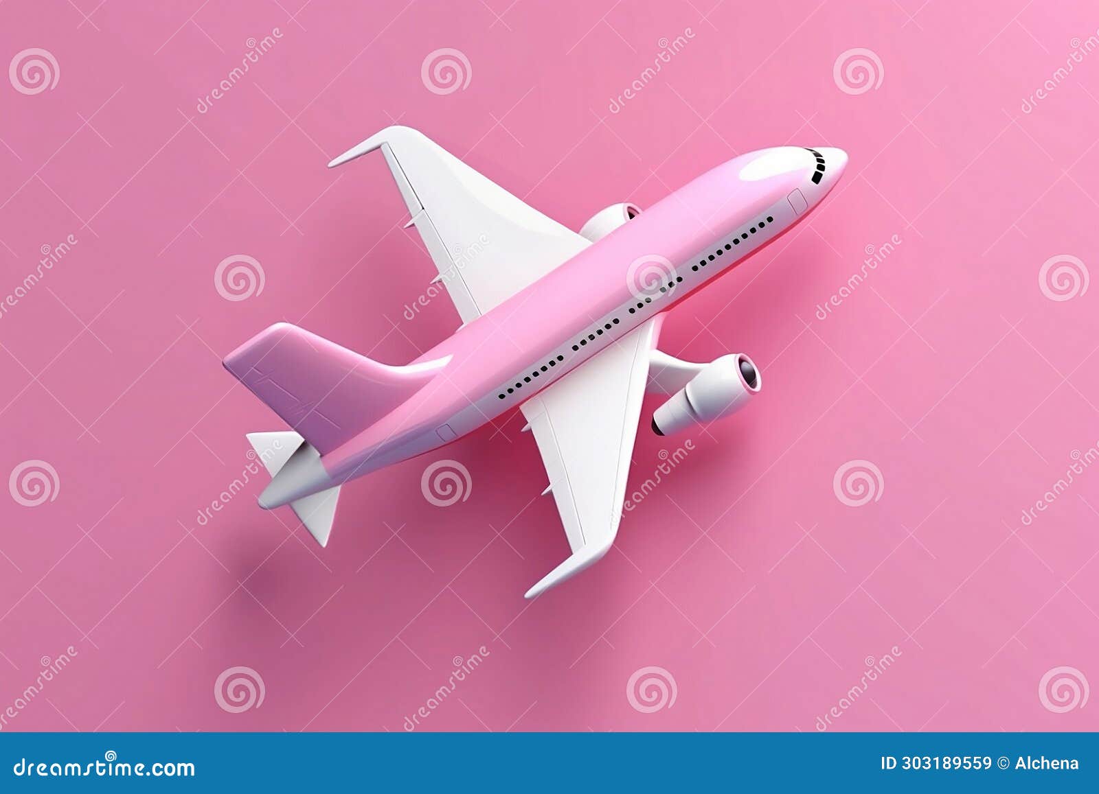 Pink Plastic Airplane Flying in Pink Sky Stock Image - Image of ...
