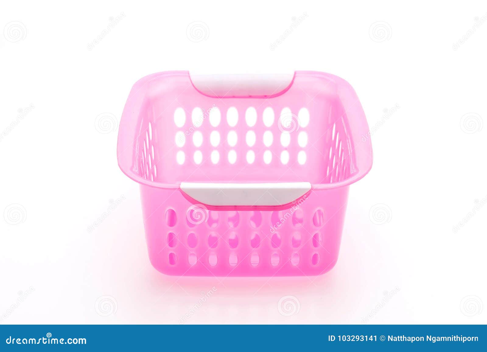 Pink plastic basket stock image. Image of handle, isolated - 103293141