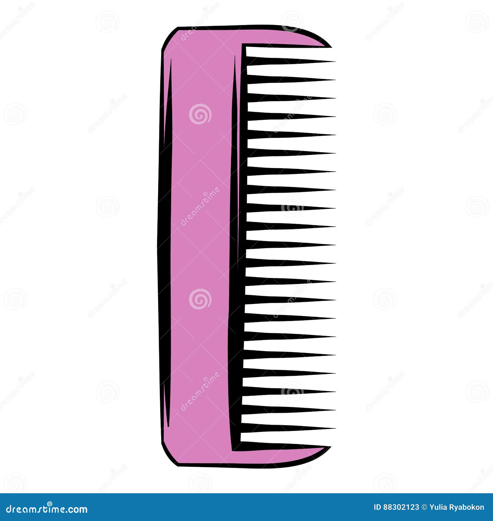 Pink Plastic Comb Icon, Icon Cartoon Stock Vector - Illustration of ...