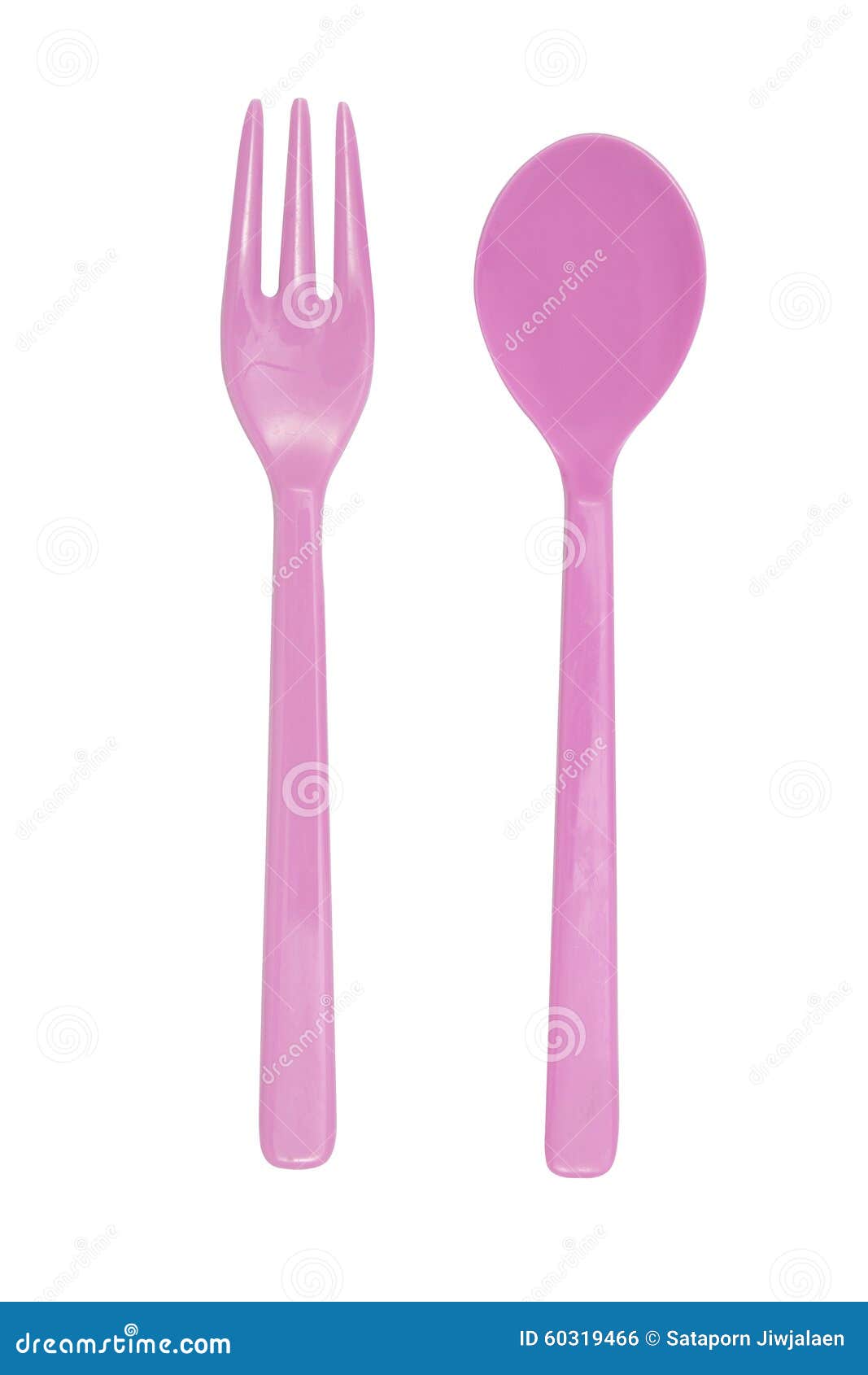 Pink Plastic Fork and Spoon Stock Photo - Image of meal, utensil: 60319466