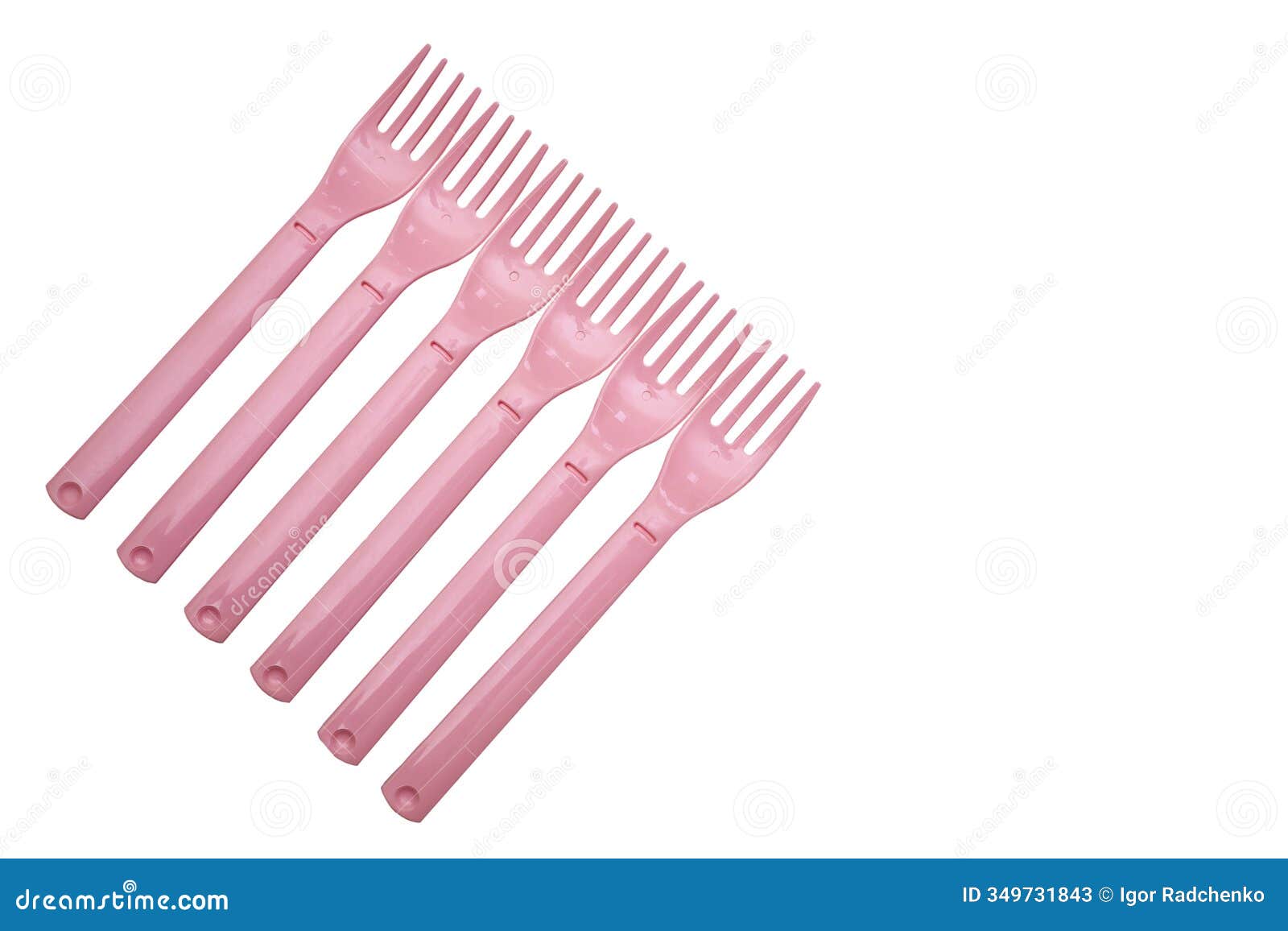 Pink Plastic Forks for Camping, Isolated on White Stock Image - Image ...