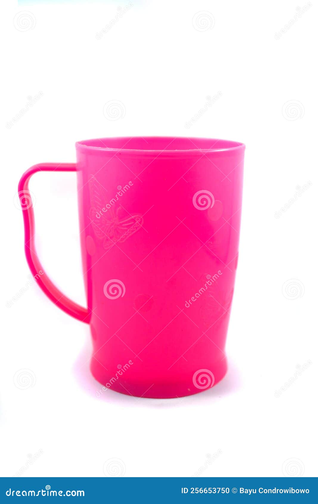 Pink Plastic Handle Cup Isolated on White Background Stock Photo ...