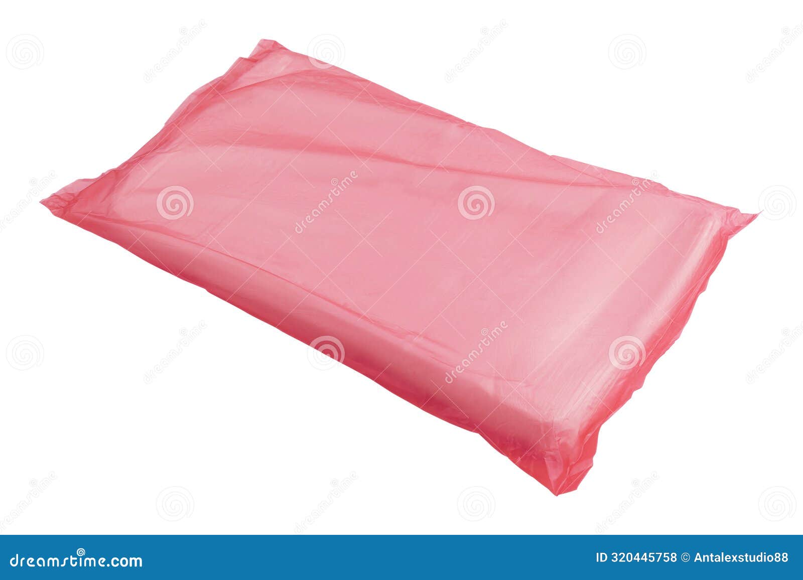 Pink Plastic Packaging Bag on White Background Stock Photo - Image of ...