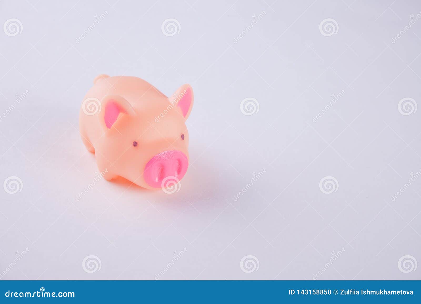 Pink Plastic Pig on the Blue Background Stock Photo - Image of ...