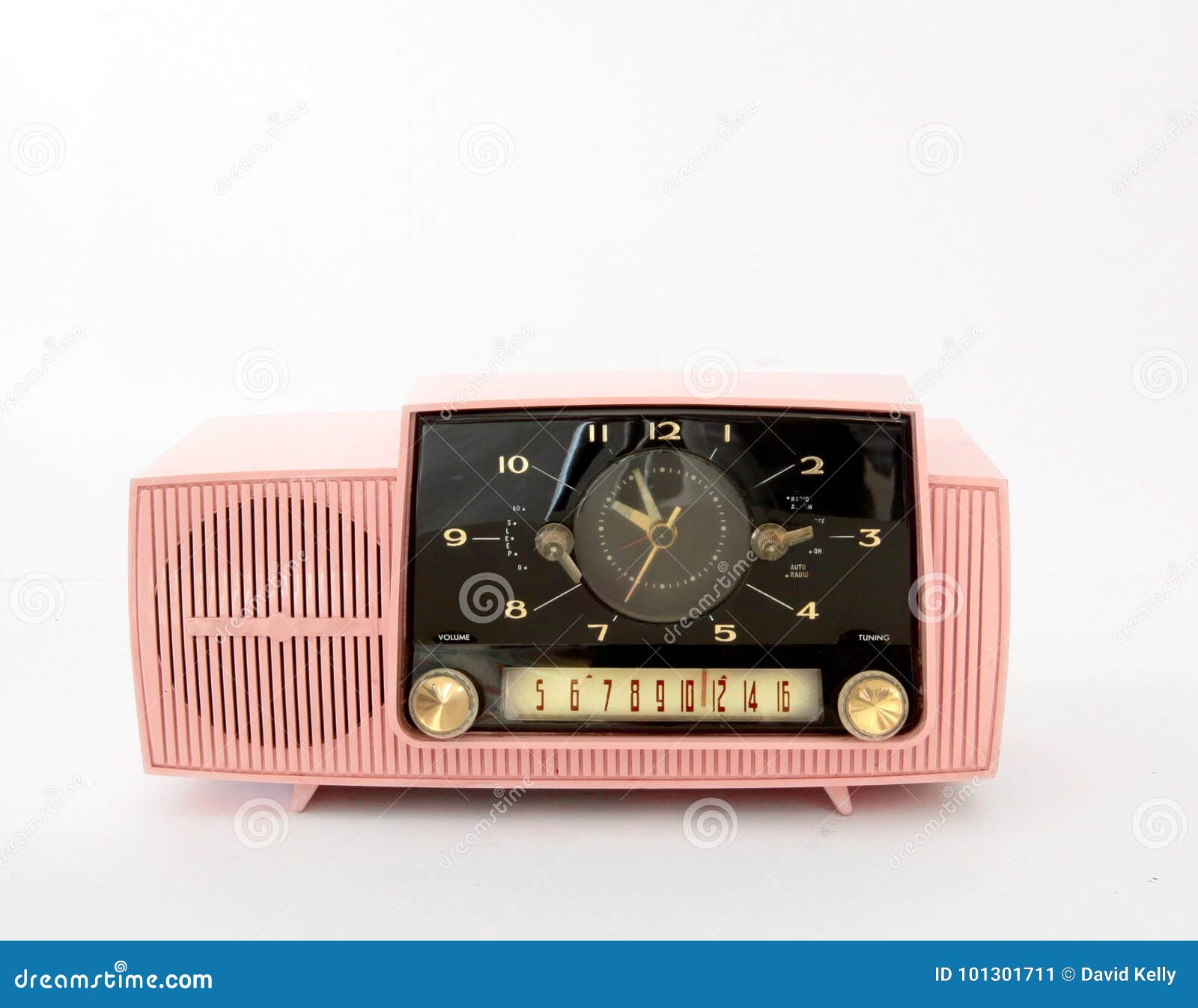 Pink Plastic am Radio on White Stock Image - Image of vintage, white ...