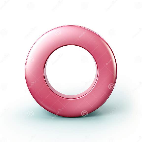A Pink Plastic Ring on a White Background Stock Illustration ...