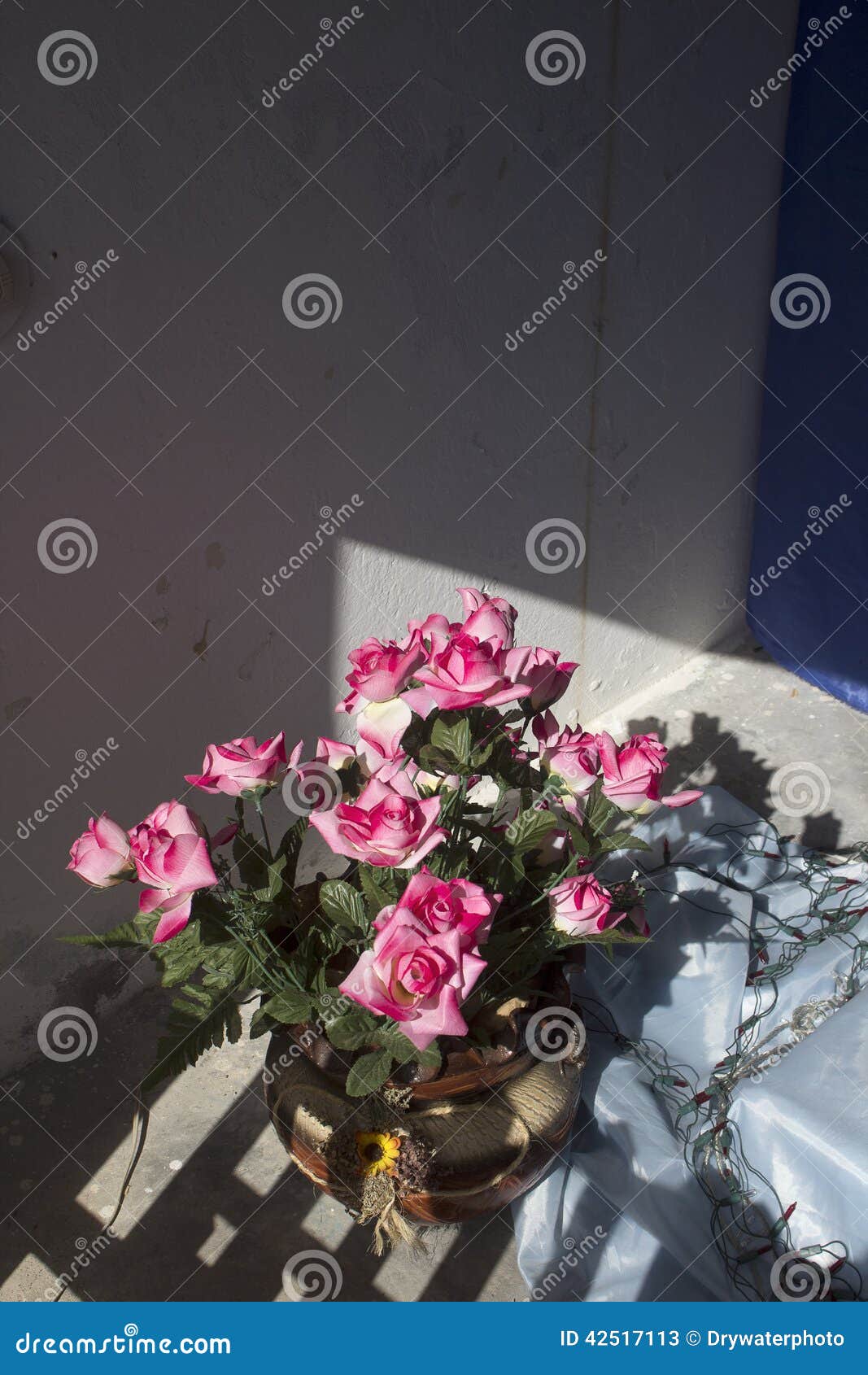 Pink Plastic Roses stock image. Image of shadow, bunch - 42517113