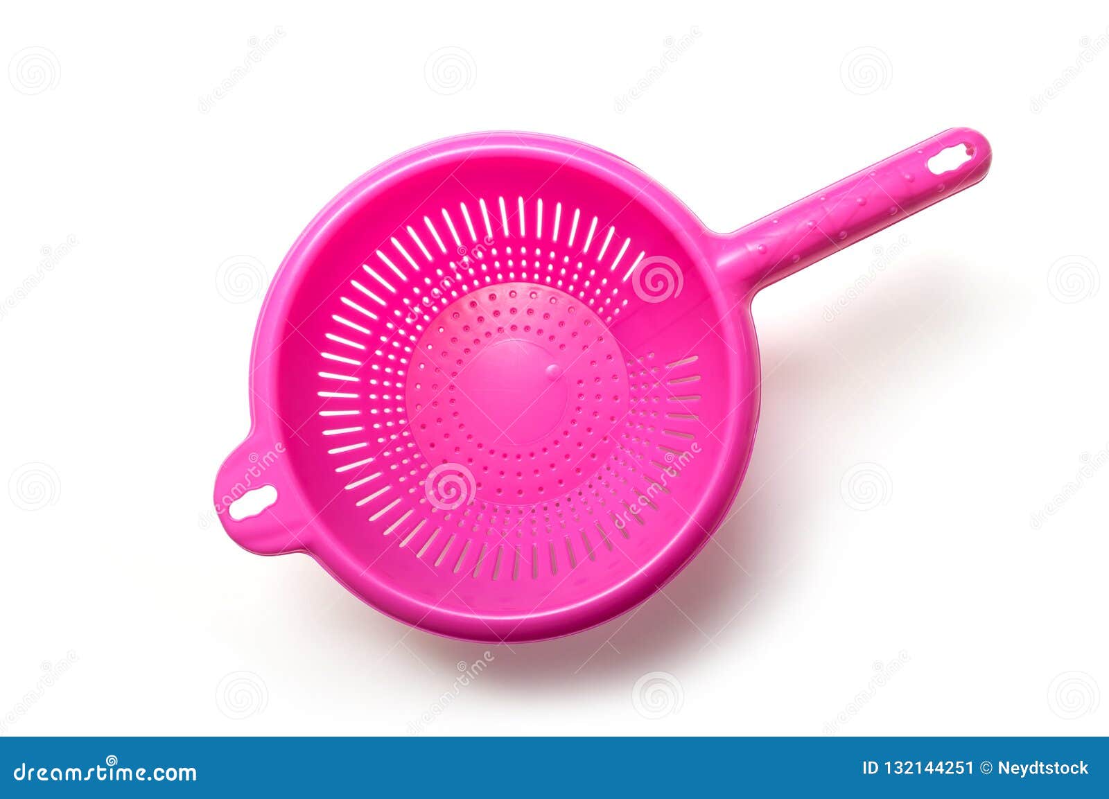 Pink Plastic Strainer on White Background Stock Image - Image of ...