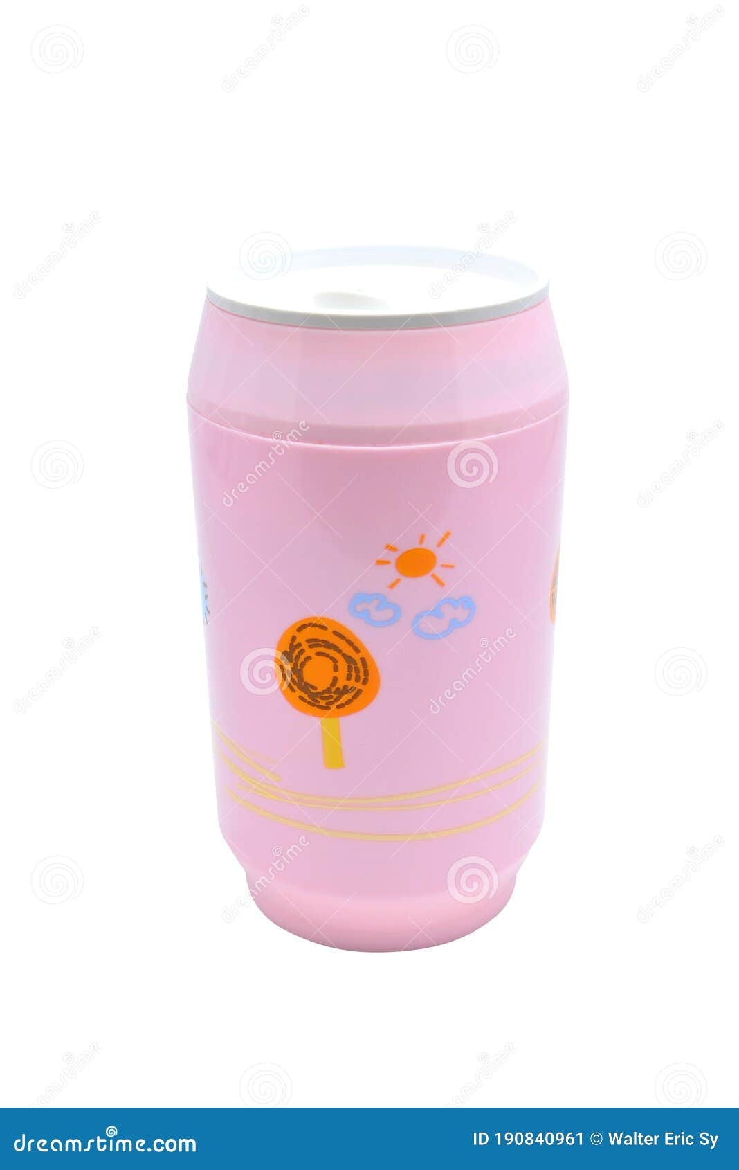 Pink Plastic Tin Can Inspired Drinking Cup Stock Image - Image of ...
