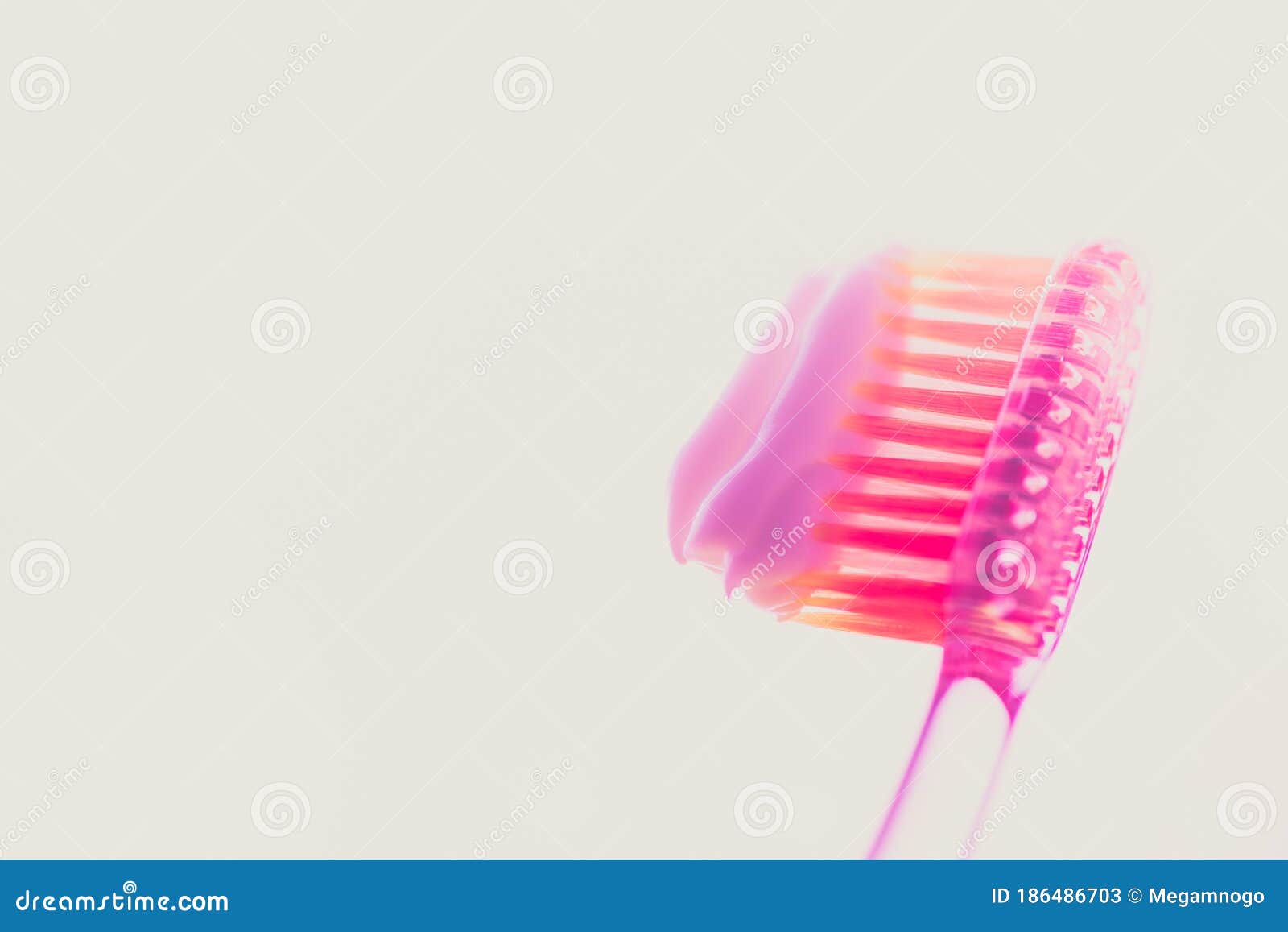 Pink Plastic Toothbrush with Strawberry Toothpaste on White Isolated ...