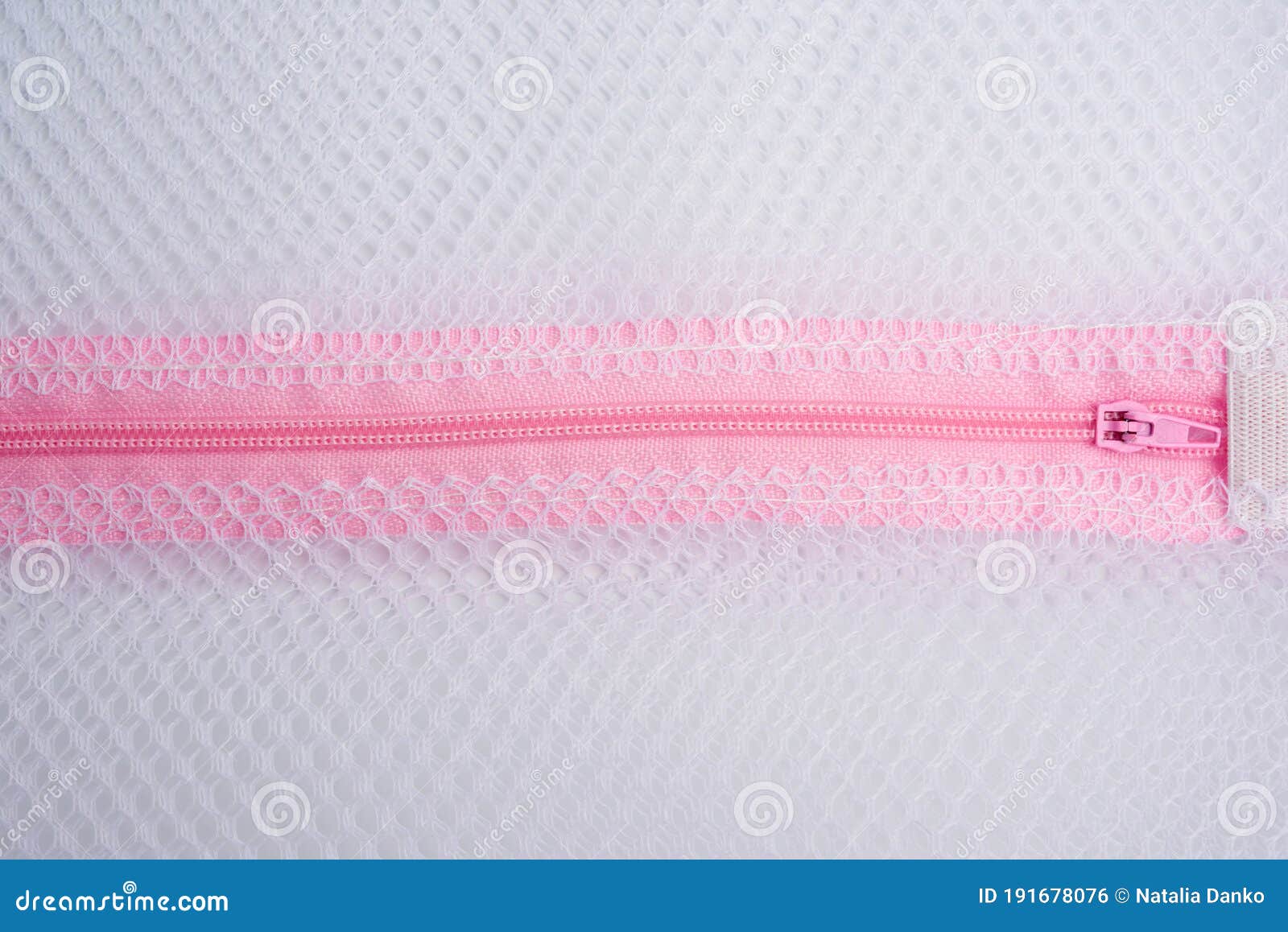 Pink Plastic Zipper on the Laundry Bag, Full Frame Stock Photo - Image ...