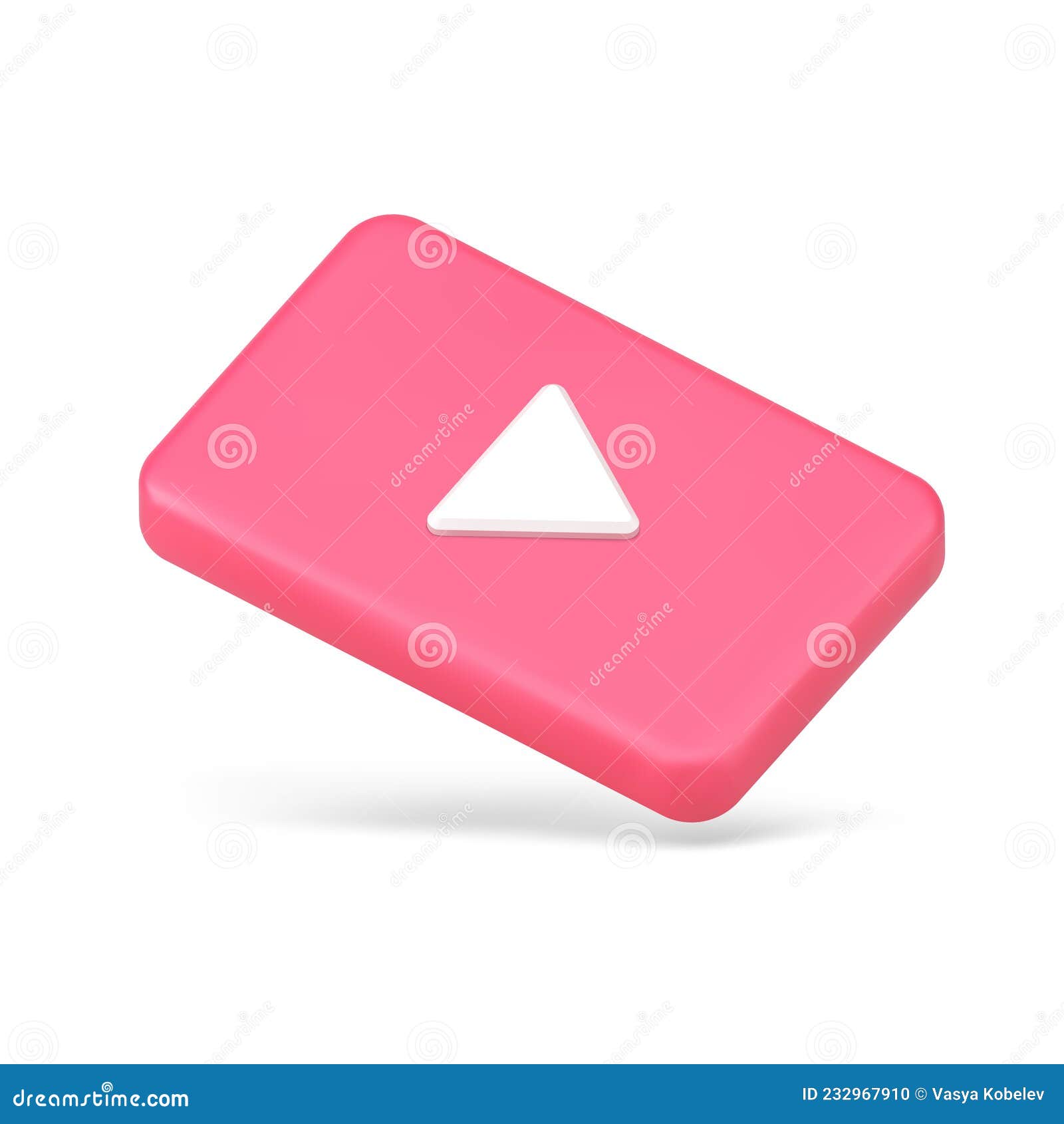 Pink Play Button 3d Icon Vector Illustration Stock Vector ...