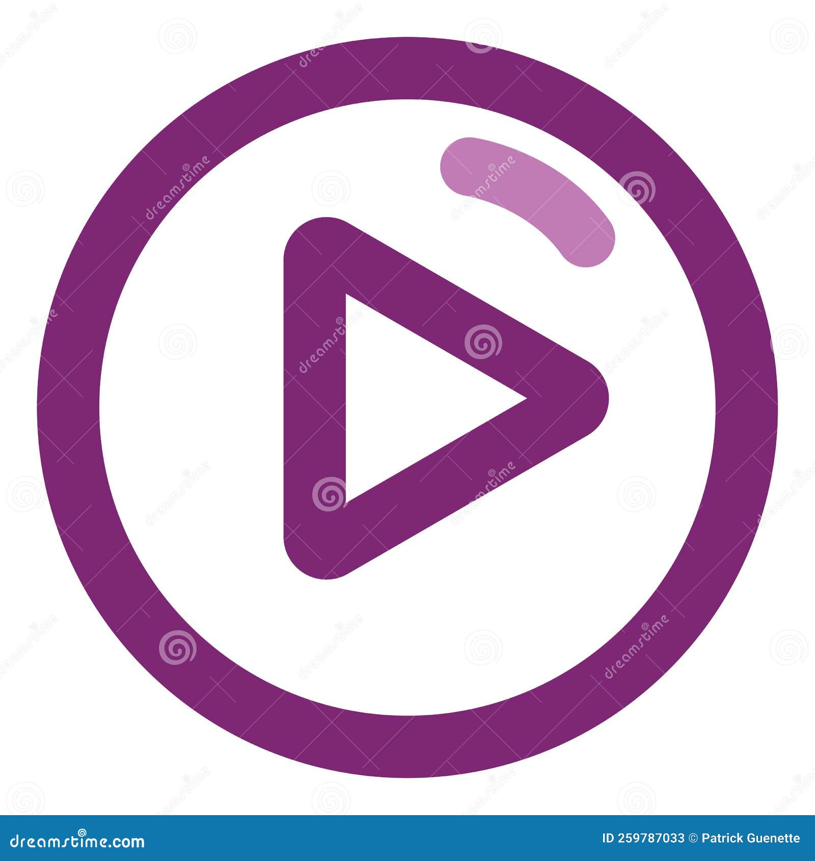 Pink play button, icon stock vector. Illustration of bright - 259787033