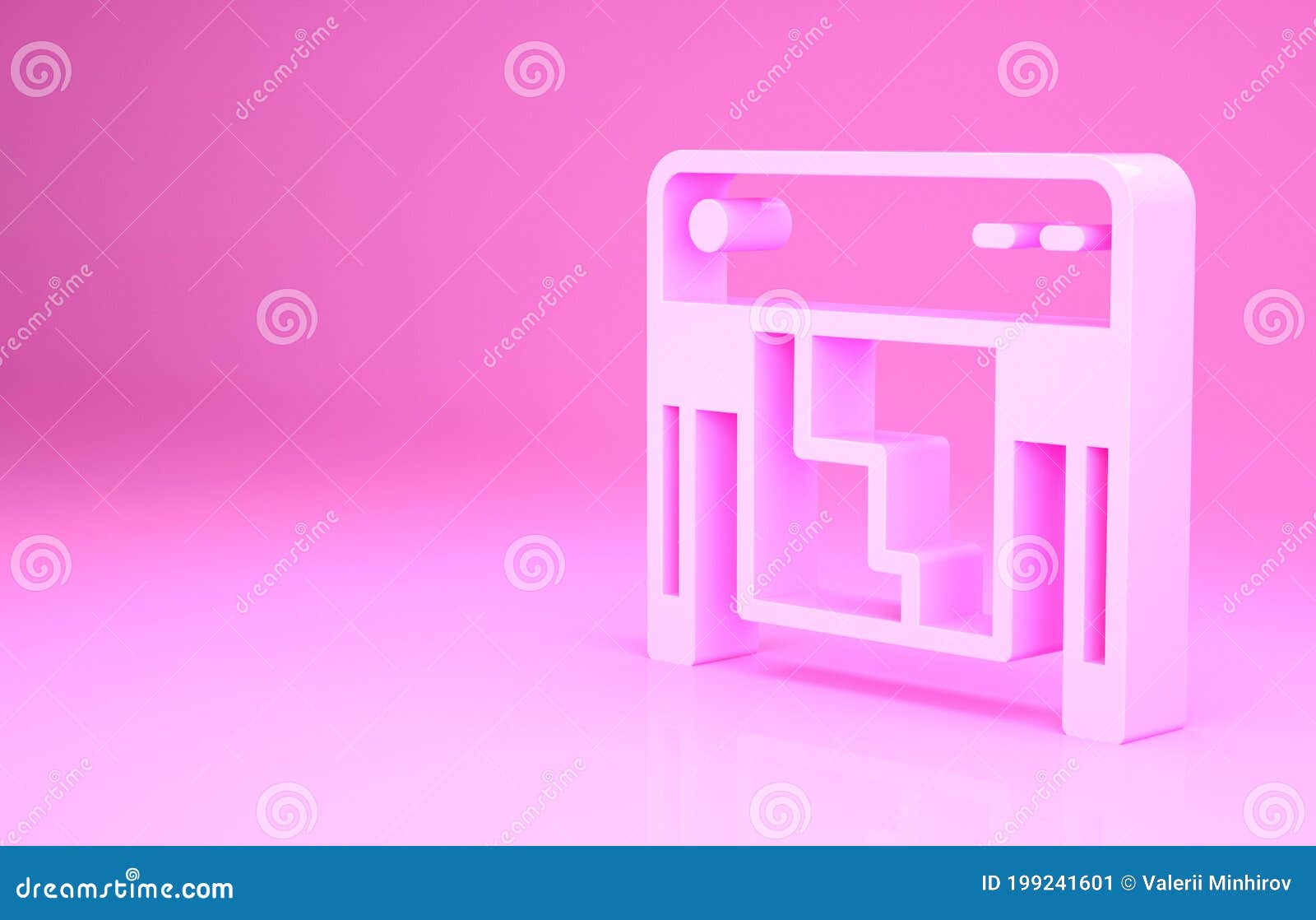 Pink Plotter Icon Isolated on Pink Background. Large Format ...