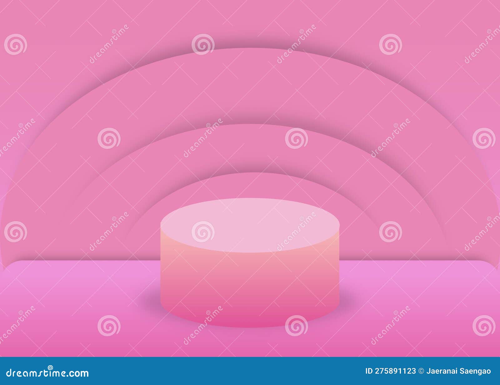 Pink Gradient Wave Background and Podium Floor for Product Placement ...