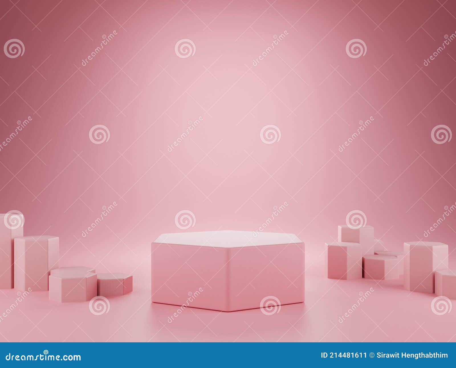 Pink Podium, Pedestal and Pink Backdrop Showcase, Product Presentation ...