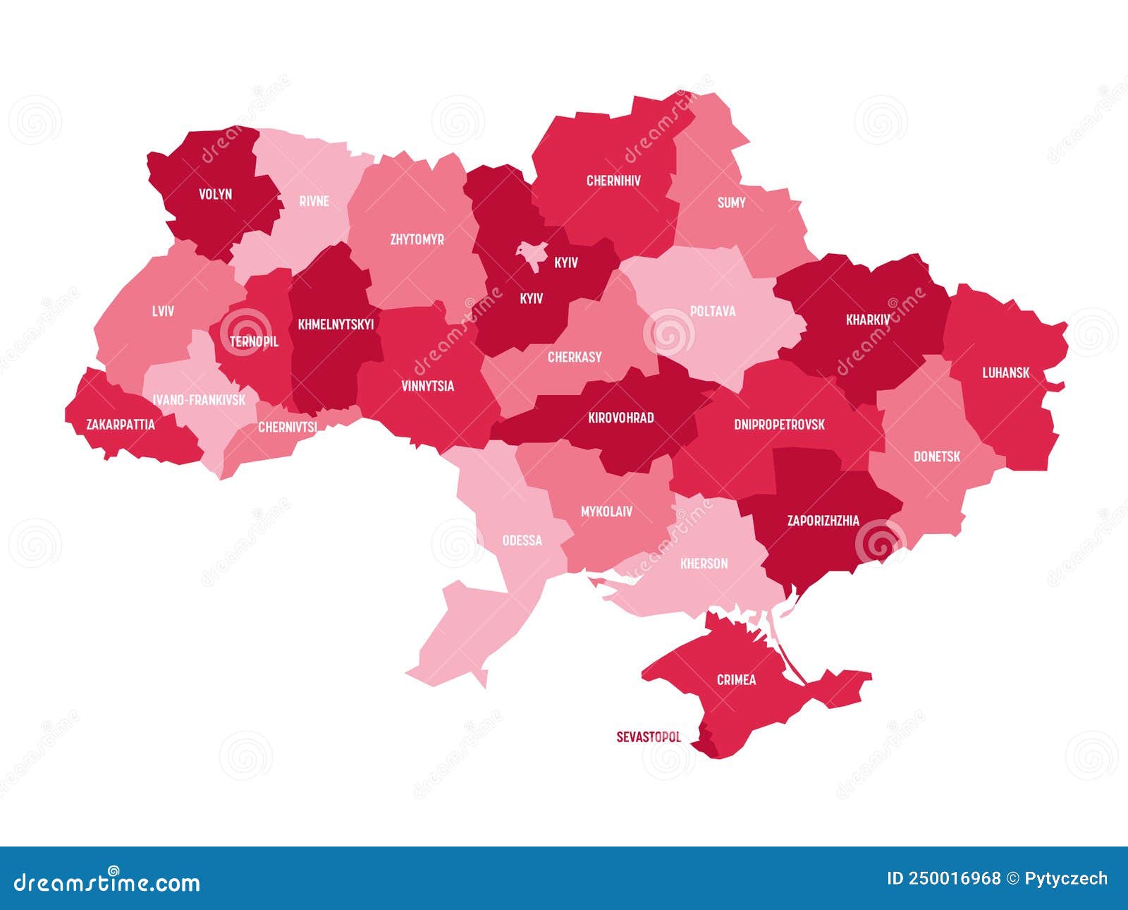 Ukraine, Administrative Map With Occupied Territories By Russia ...