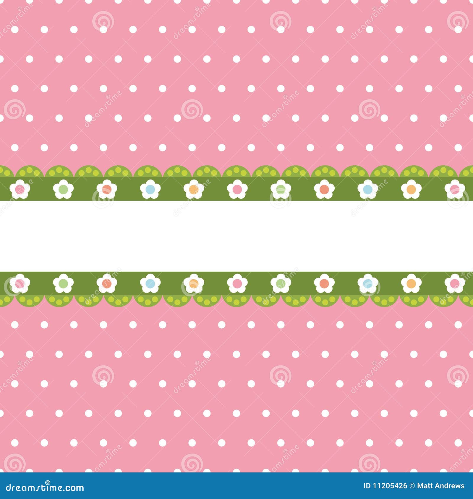 Pink Polka Dot Circle Border