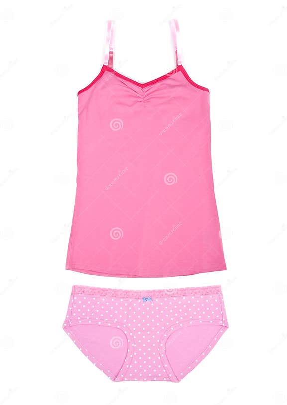 Pink Polka Dot Panties And Tank Top Stock Image Image Of Pretty