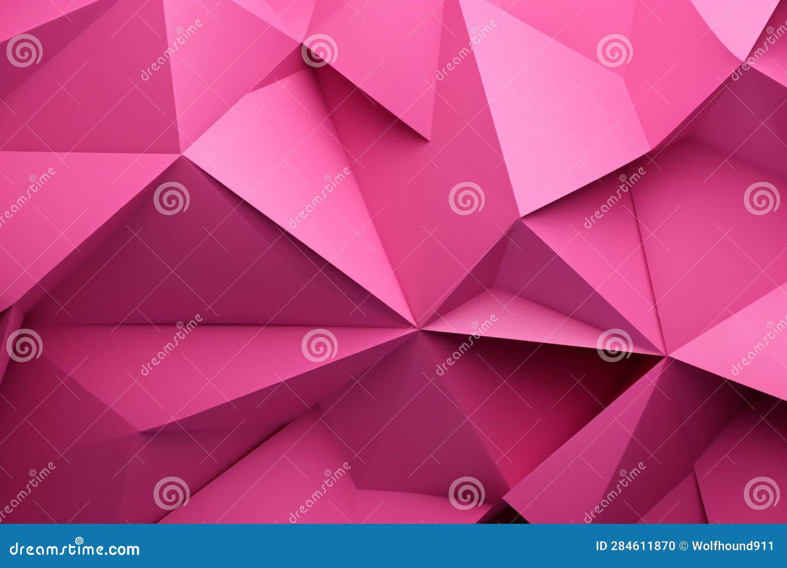 Pink Polygonal Surface with Triangular Pyramids. . AI Generated Stock ...