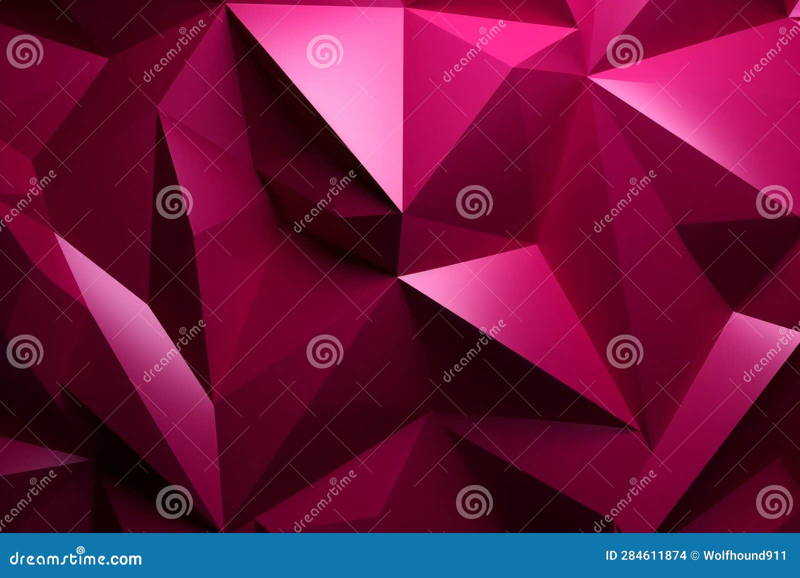 Pink Polygonal Surface with Triangular Pyramids. . AI Generated Stock ...