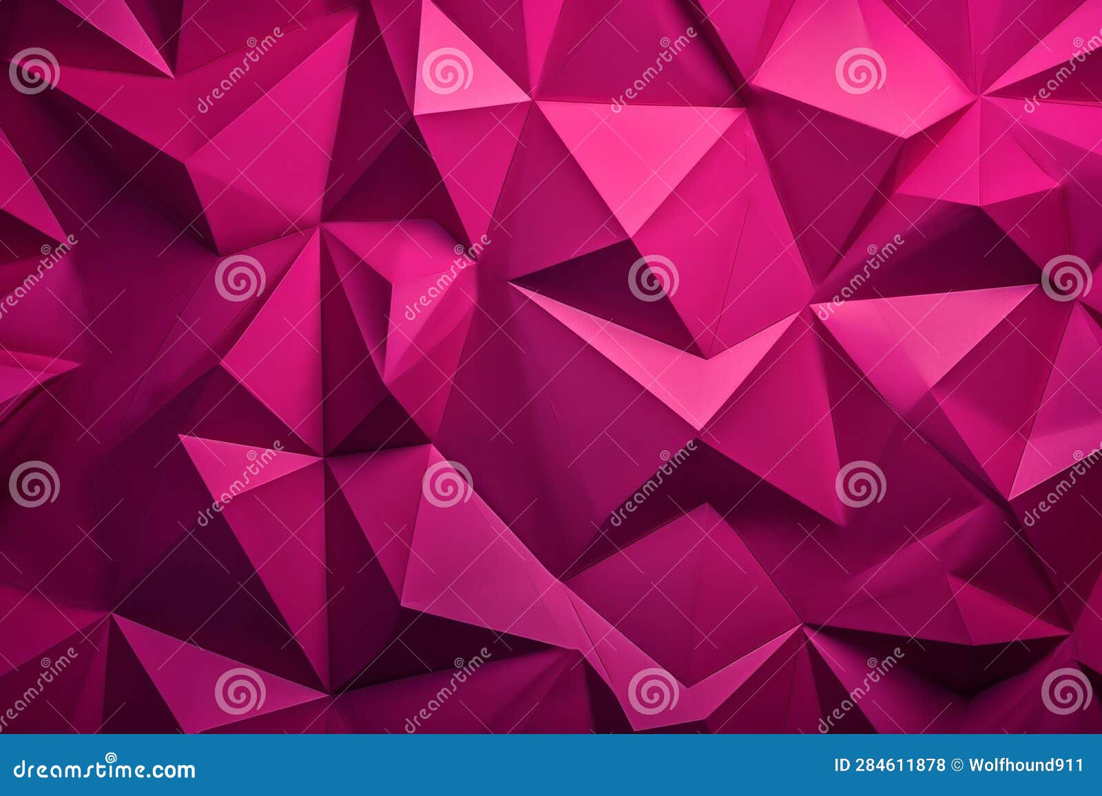 Pink Polygonal Surface with Triangular Pyramids. . AI Generated Stock ...