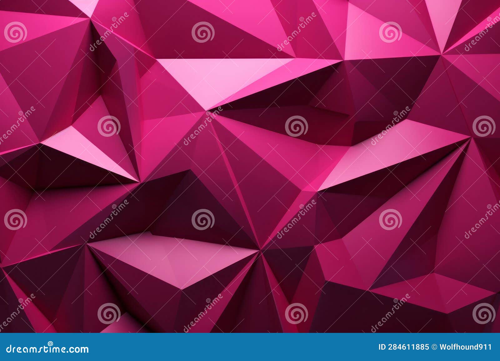 Pink Polygonal Surface with Triangular Pyramids. . AI Generated Stock ...
