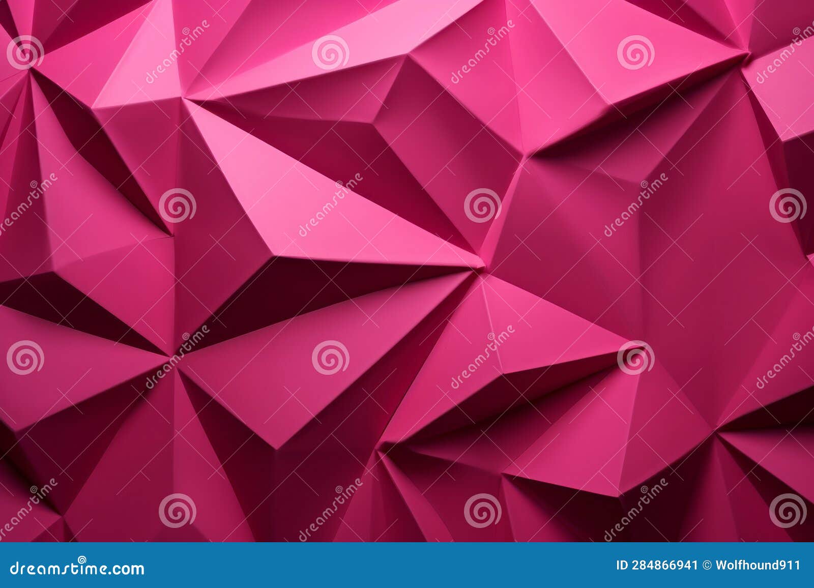 Pink Polygonal Surface with Triangular Pyramids. . AI Generated Stock ...