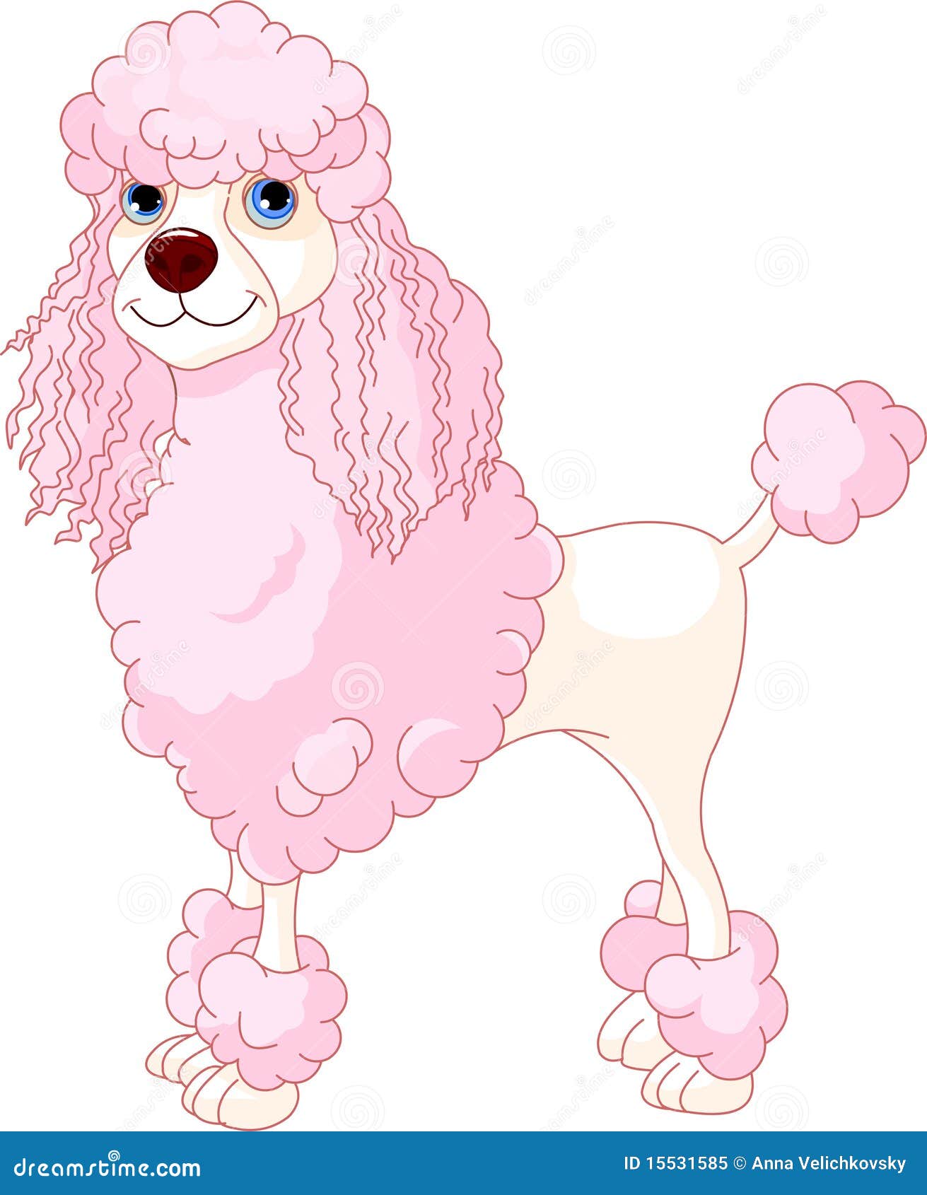 Pink Poodle stock vector. Illustration of clip, play - 15531585