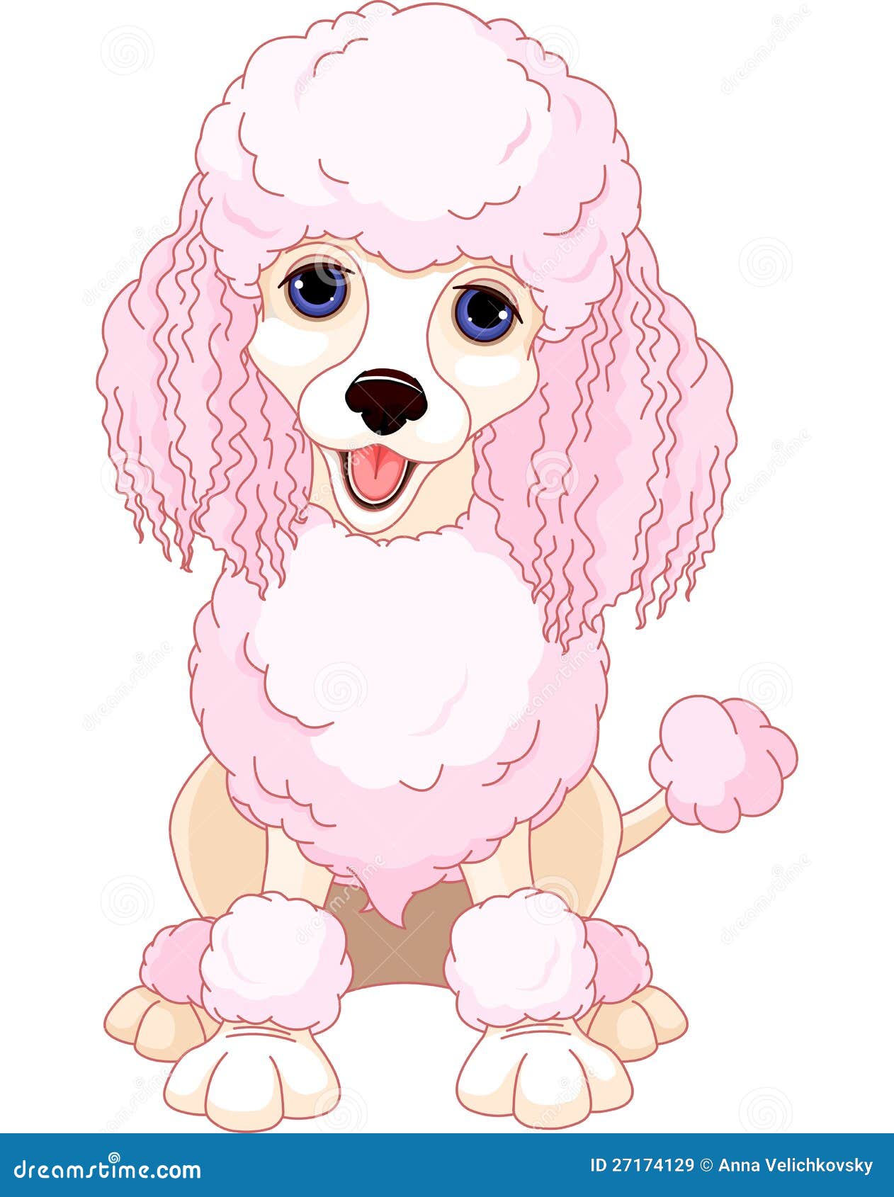 Pink Poodle Cartoon Vector | CartoonDealer.com #15531585