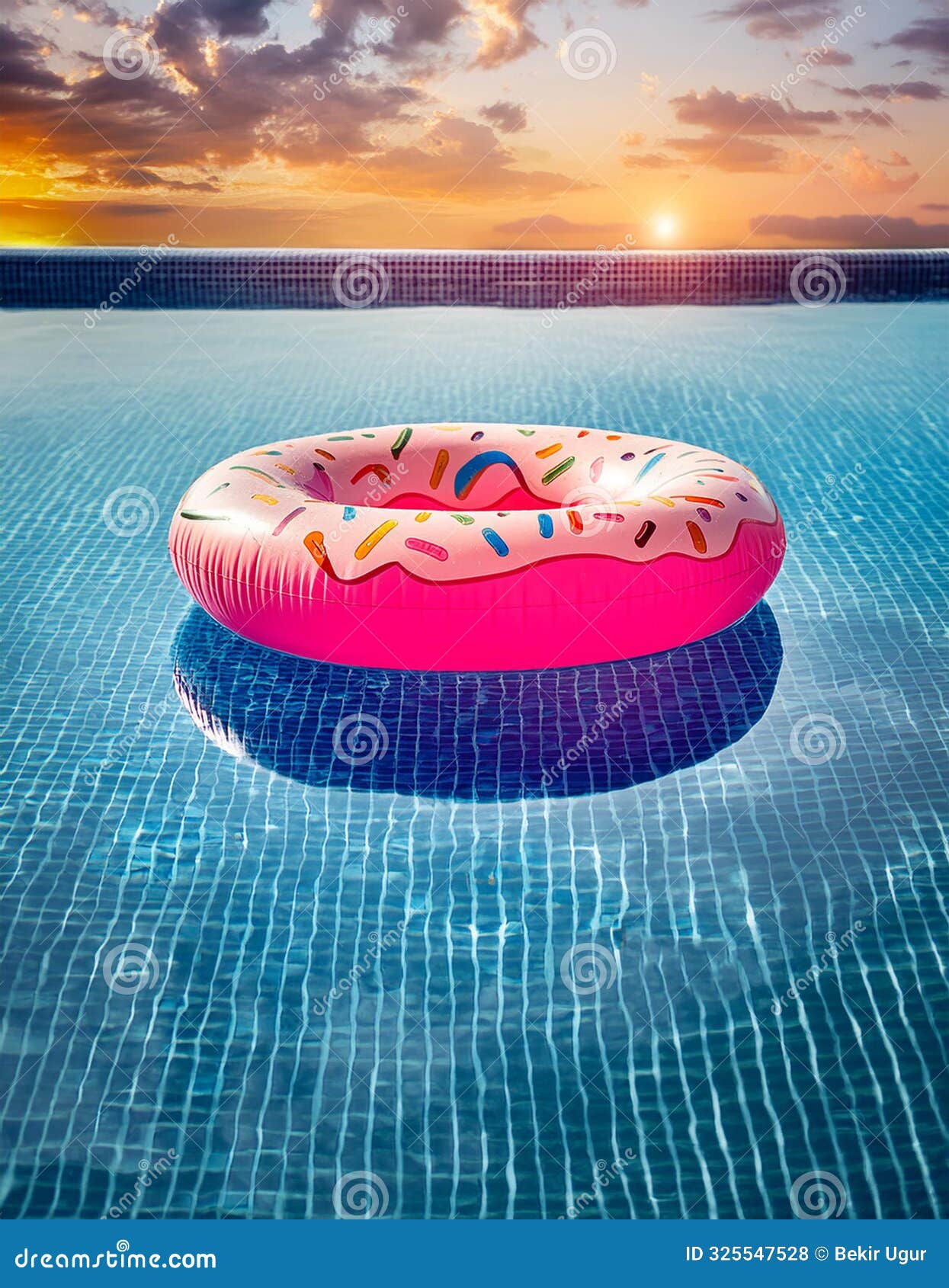 Pink Pool Floats. Pink Pool Float, Pool Ring in Cool Blue Refreshing ...