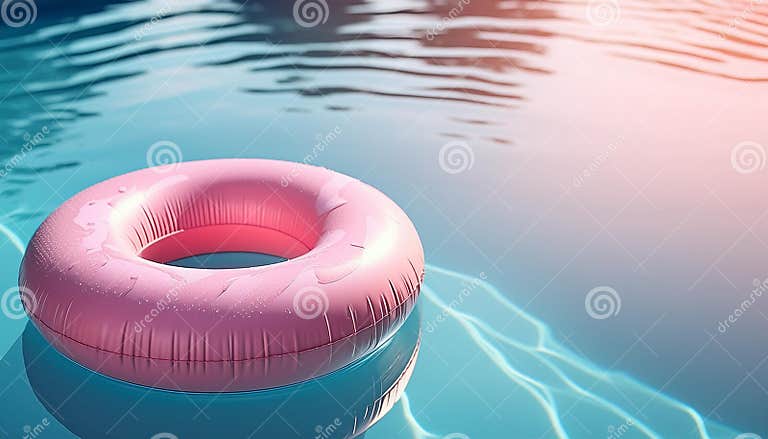 Pink Pool Floats. Pink Pool Float, Pool Ring in Cool Blue Refreshing ...