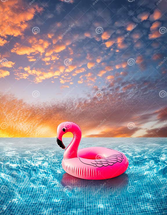 Pink Pool Floats. Pink Pool Float, Pool Ring in Cool Blue Refreshing ...