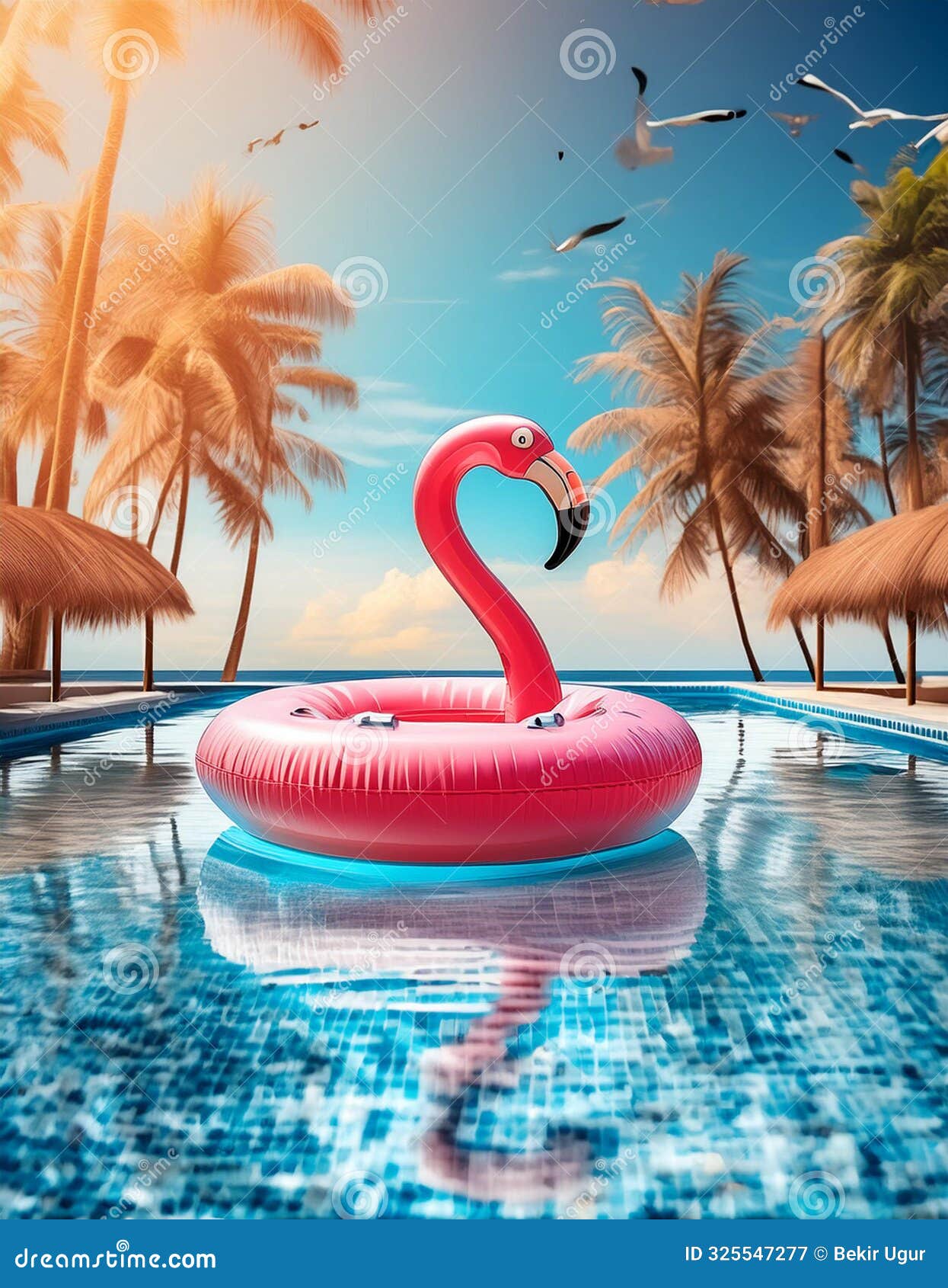 Pink Pool Floats. Pink Pool Float, Pool Ring in Cool Blue Refreshing ...
