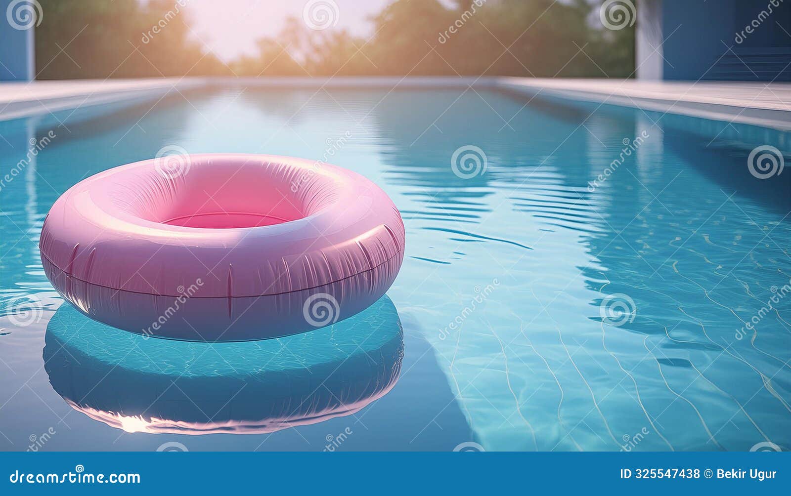 Pink Pool Floats. Pink Pool Float, Pool Ring in Cool Blue Refreshing ...