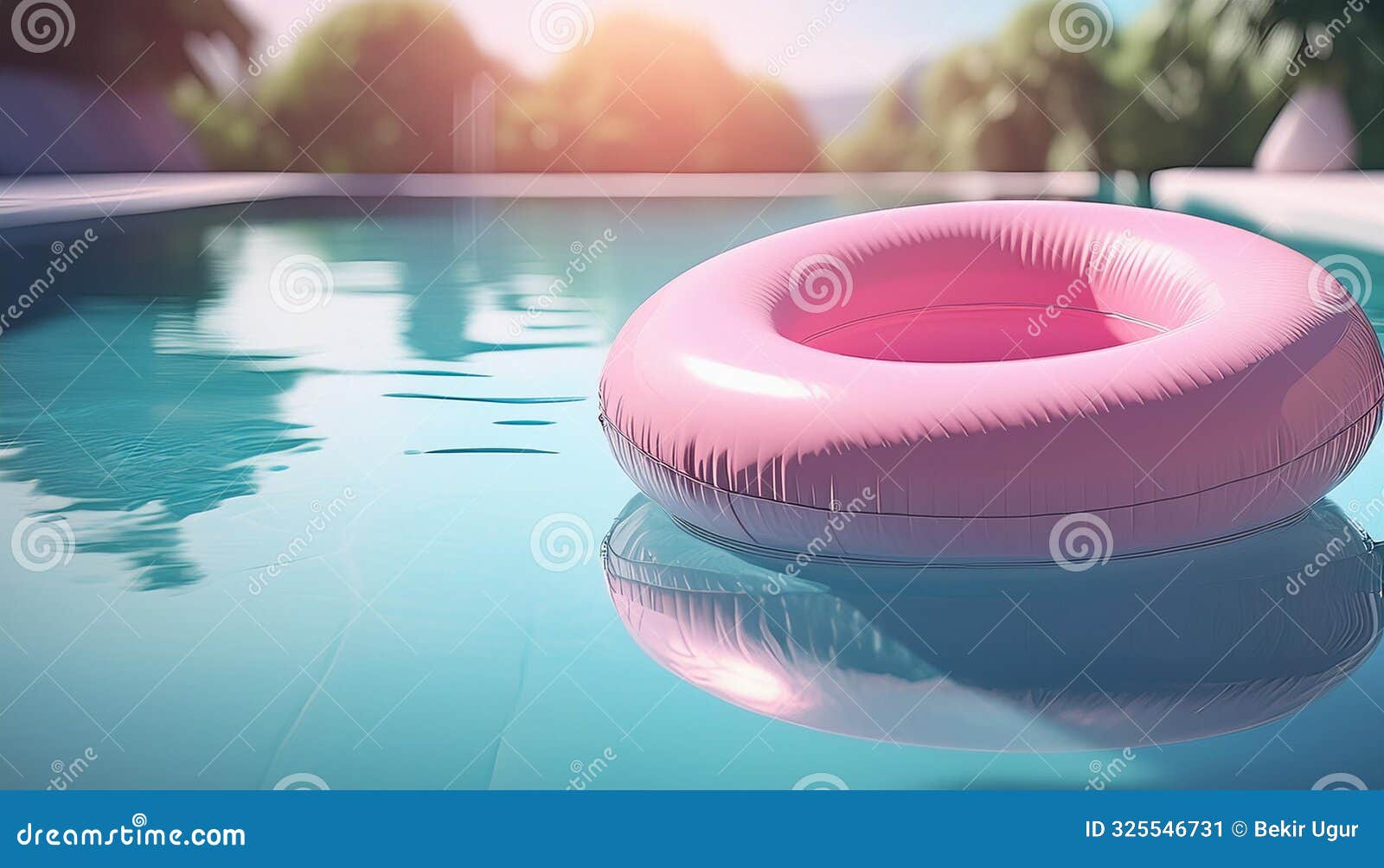 Pink Pool Floats. Pink Pool Float, Pool Ring in Cool Blue Refreshing ...