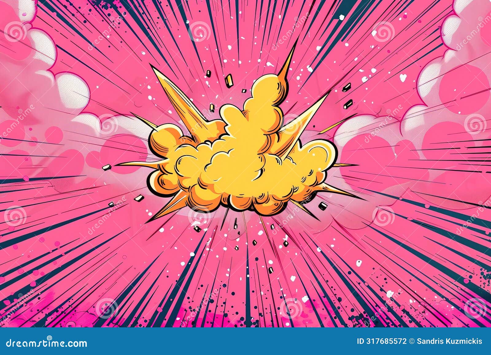 Pink Pop Art Splash Explosion. Generative AI. Stock Illustration ...
