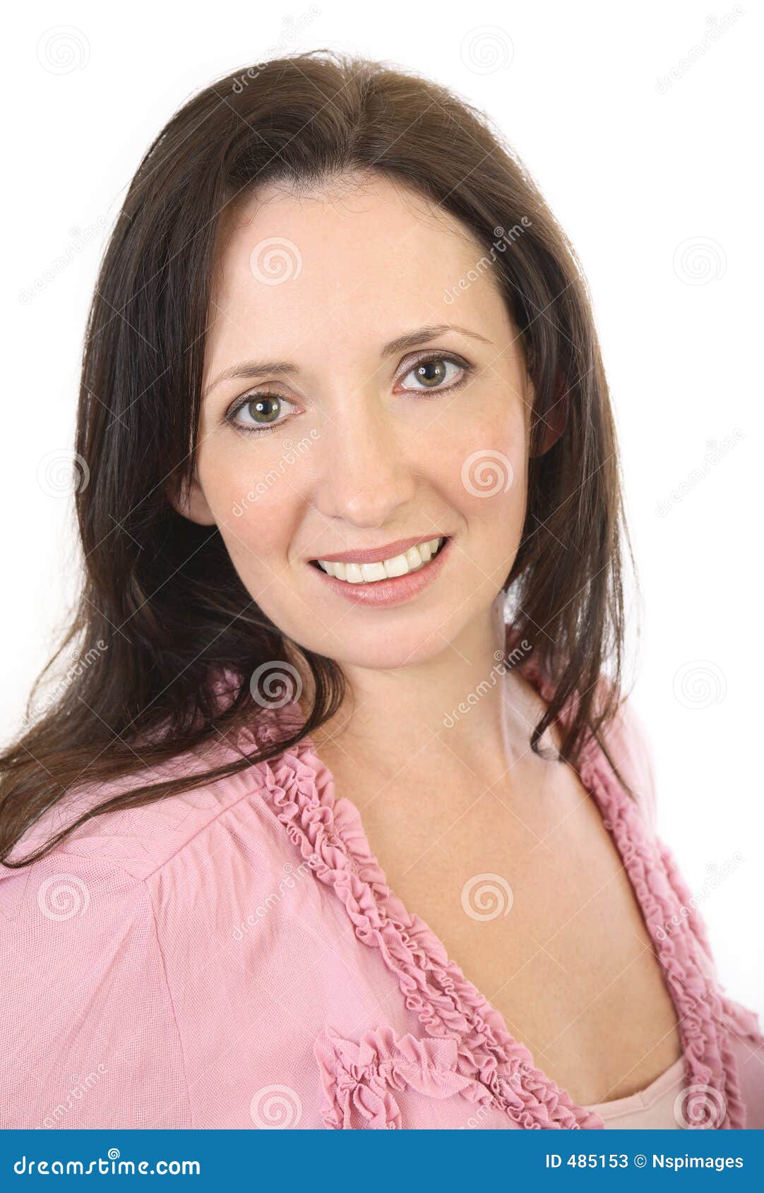 Pink Portrait 4 stock image. Image of shoulders, girl, brunette - 485153