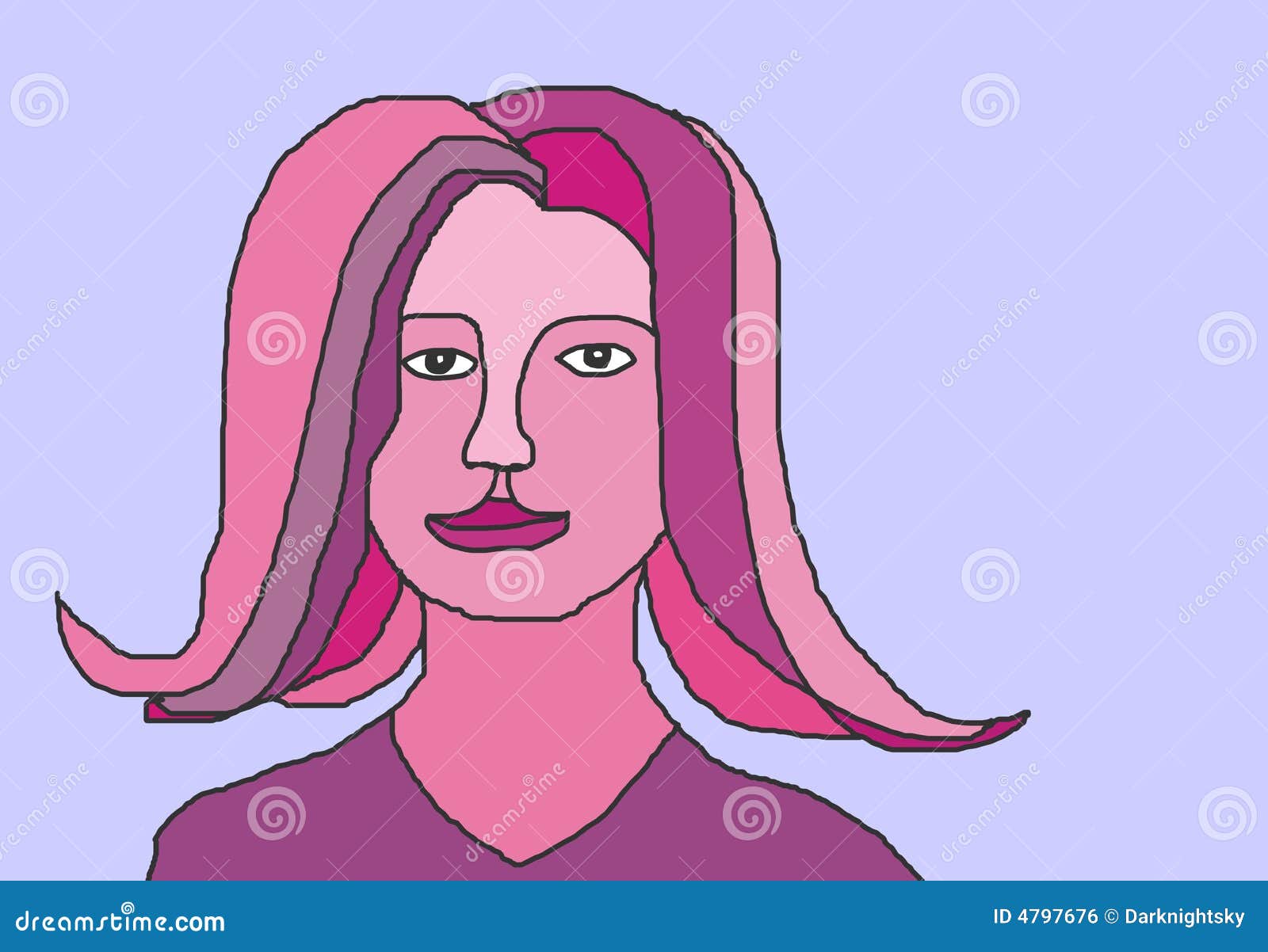 Pink Portrait stock illustration. Illustration of lines - 4797676