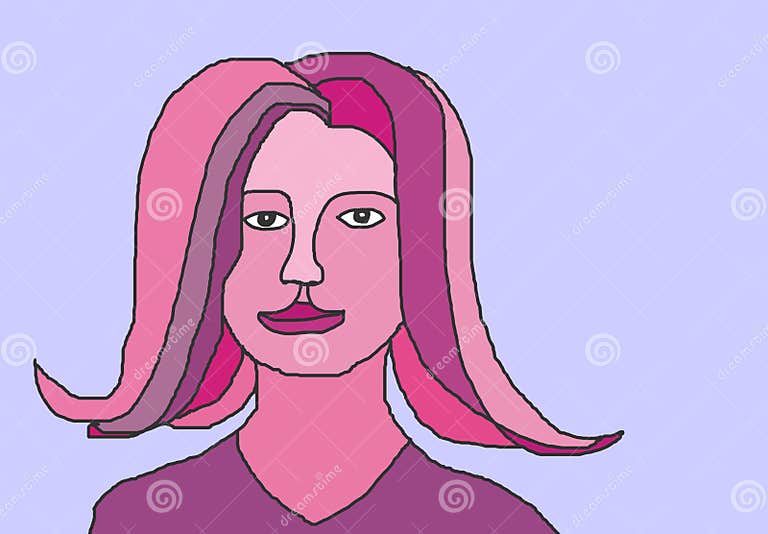 Pink Portrait stock illustration. Illustration of lines - 4797676