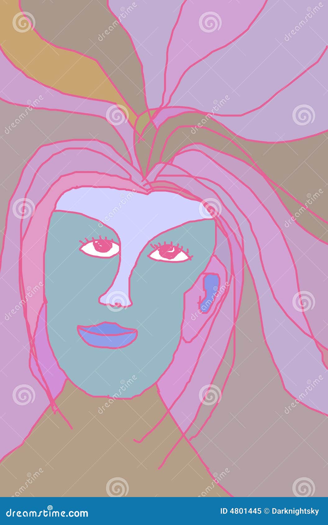Pink Portrait stock illustration. Illustration of child - 4801445