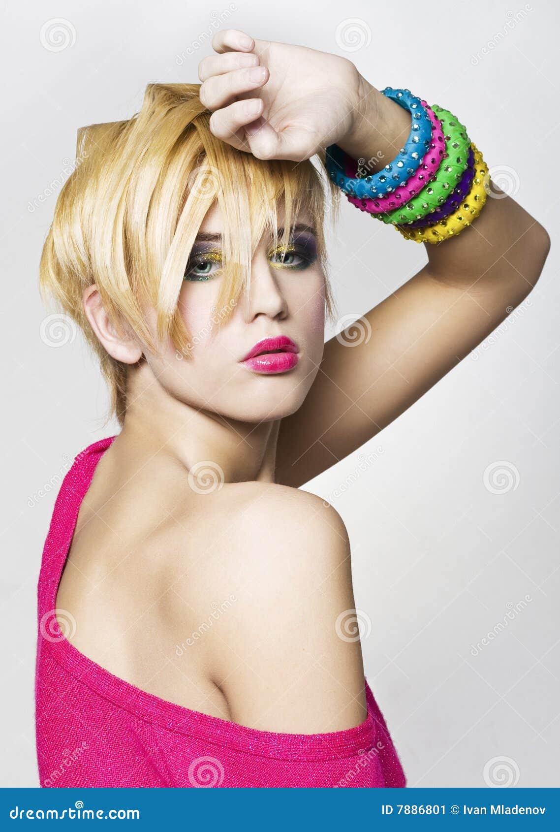 Pink_portrait stock image. Image of beautiful, lady, hand - 7886801